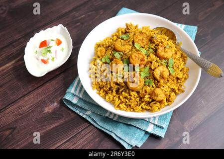Prawns Biryani or shrimp Pulao. also called jheenga pilaf or jhinga ...