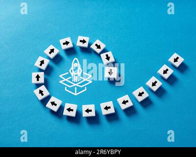 MVP, minimum viable product symbol. Words written in the office ...