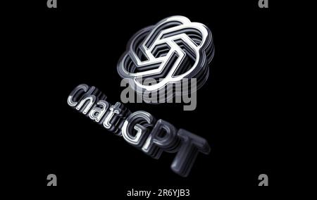 Background with Chatgpt logo. Computer technology concept. Graphic digital science concept ...