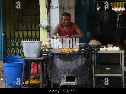 Kottu Roti preparation at a small restaurant in Madurai, Tamil Nadu ...