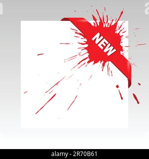 Red paint splash corner business ribbon. Vector illustration Stock ...