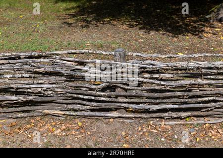 Wooden fence for security, delineation of the territory of different ...