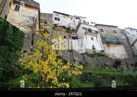 Itri, Italy. Old stone buildings in the Old Town (Città alta Stock ...