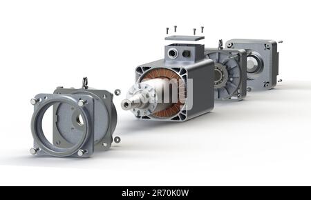 Spindle drive electric motor section view Stock Photo - Alamy