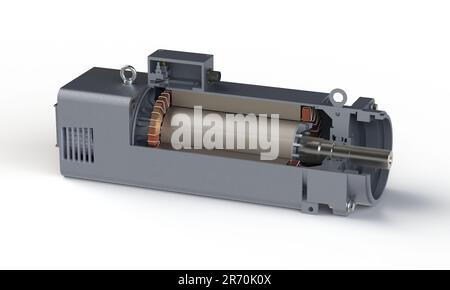 Spindle drive electric motor section view Stock Photo - Alamy