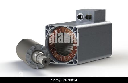Spindle drive electric motor section view Stock Photo - Alamy