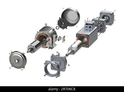 Spindle drive electric motor section view Stock Photo - Alamy