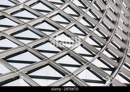 Metal grid glass roof modern architecture Stock Photo - Alamy