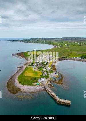 Aerial view of Aird Point at Aultbea village in Highland region ...