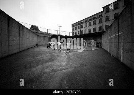 Italy. Milan. San Vittore prison. football Stock Photo - Alamy