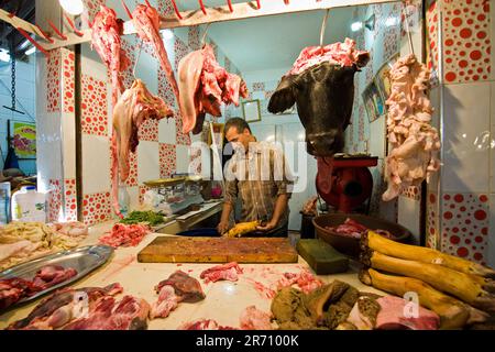 Morocco. Fes. Daily Life. Butcher Stock Photo - Alamy