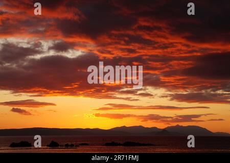 A view of the Isle of Arran from Maidens Beach Stock Photo - Alamy