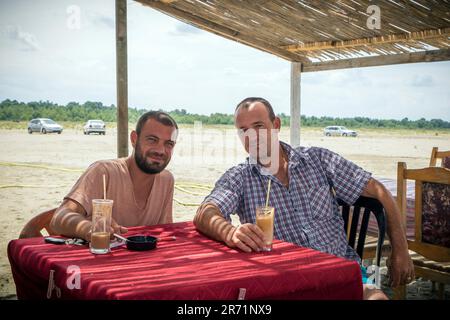 Albania, Divjake, the beach, young men Stock Photo - Alamy