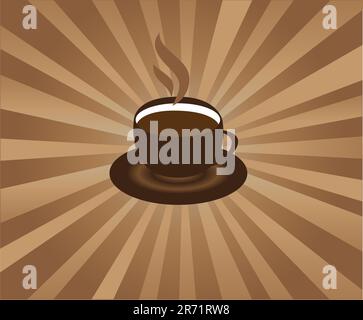 Chocolate color sunburst background. Milk coffee sunbeam pattern design ...
