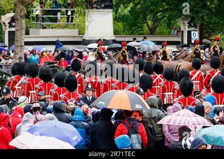 King Charles III during the Coronation Stakes presentation on day four ...