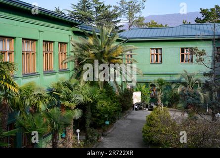 The building is Stalin's Dacha built in the 20s of the 20th century in ...