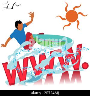 Abstract illustration of a surfer suitable for logo web sites ...
