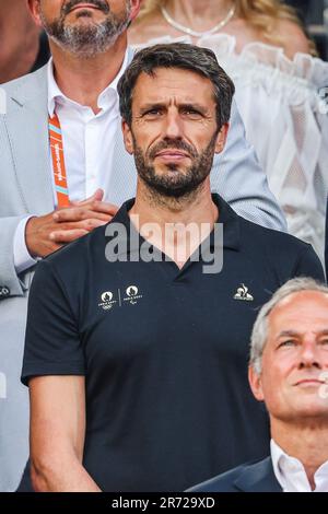 Paris, France. 11th June, 2024. French footballer Hakim Arezki poses ...