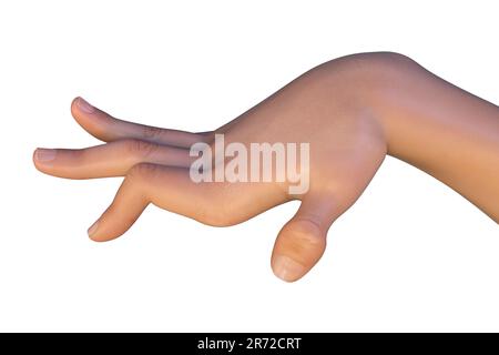 A hand of a child with chorea, a hyperkinetic movement disorder ...