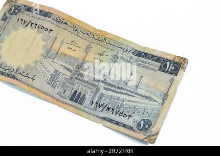 obverse side of 10 SAR Saudi Arabia riyals cash money currency banknote ...