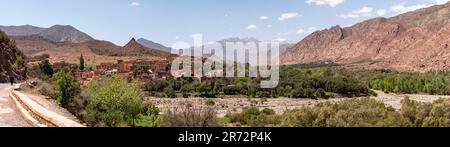Picturesque village Douar Ouddift at the Tizi n'Test pass in the Atlas ...