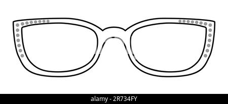 Bejewelled frame glasses fashion accessory illustration. Sunglass front ...