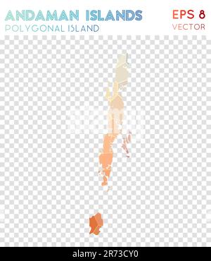 Map of Andaman Islands. Low poly illustration of the island. Purple ...