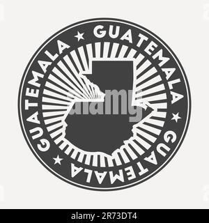 Guatemala Badge. Round logo of country with triangular mesh map and ...