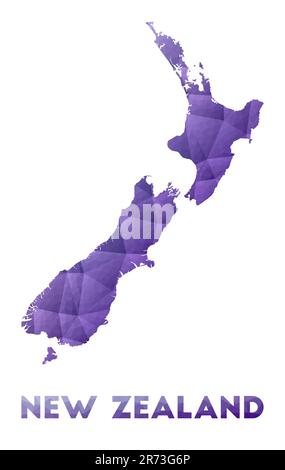 Map of New Zealand. Low poly illustration of the country. Geometric ...