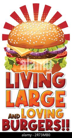 Living large and loving burgers icon cartoon illustration Stock Vector ...