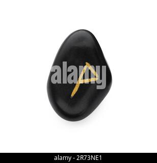 Wunjo Nordic stone rune isolated on white background. Letter Wyn of the ...