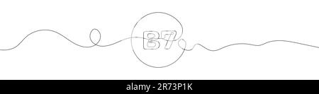 Continuous linear drawing of B7 vitamin symbol. Single line drawing of ...