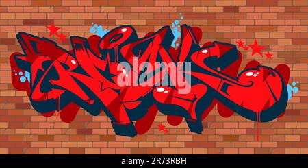 Abstract Word Rock Graffiti Style Font Lettering Vector Illustration ...