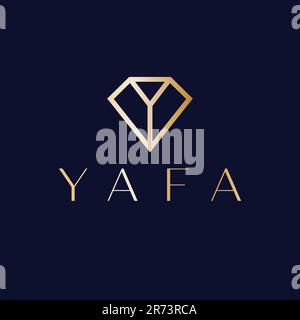 Yafa vector logo design. Diamond and letter Y logotype. Luxury ...