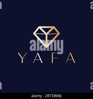 Yafa vector logo design. Diamond and letter Y logotype. Luxury ...
