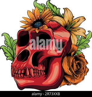 colored draw of monkey skull vector illustration design Stock Vector ...