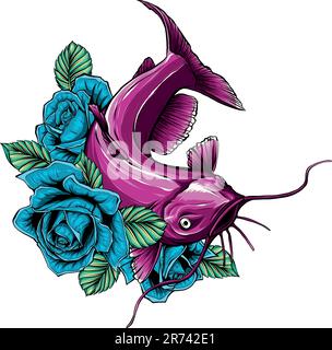Cartoon of colored catfish vector illustration design Stock Vector ...