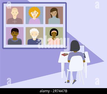 Online communication Zoom meeting poster template Video conference ...