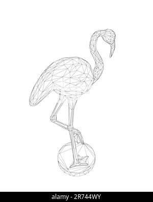 Rose wireframe isolated on white background. 3D. Vector illustration ...