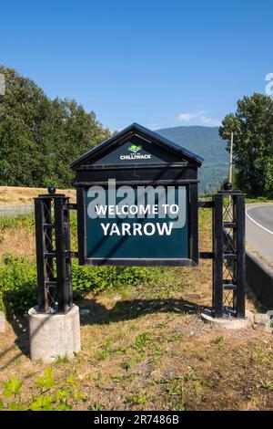 Welcome to Yarrow town sign in Chilliwack, British Columbia, Canada ...