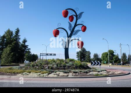 Roadside raspberry sculpture in Abbotsford, British Columbia, Canada ...