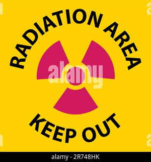 Notice Radiation Area Keep Out Sign On White Background Stock Vector ...