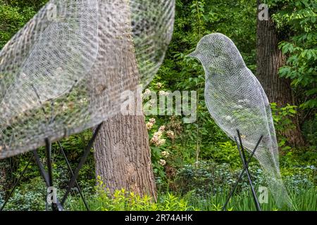 Wire mesh bird sculptures in the Ann Cox Chambers Garden at the Atlanta ...
