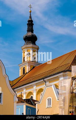 Scharding is a colorful baroque town in Upper Austria Stock Photo - Alamy