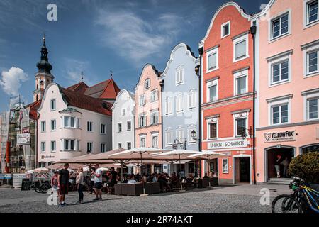 Scharding is a colorful baroque town in Upper Austria Stock Photo - Alamy