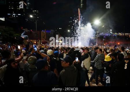 People celebrate after the Denver Nuggets won the NBA Championship with ...