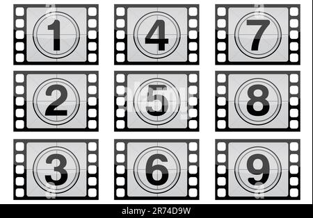 illustration of a film strip with numbers Stock Vector Image & Art - Alamy