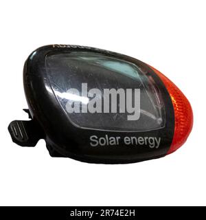 Solar charged bicycle rear red light Stock Photo - Alamy