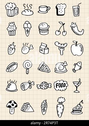 Doodle cupcake. Design sketch element for menu cafe, bistro, restaurant ...