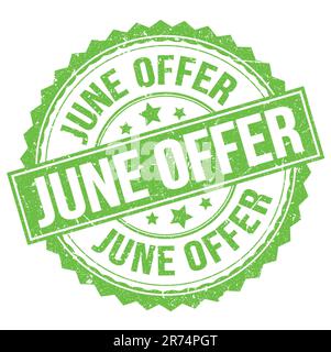 JUNE OFFER text written on red trapeze stamp sign Stock Photo - Alamy